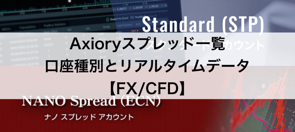 Axioryのスプレッド一覧|FX/CFD・口座種別とリアルタイムデータ