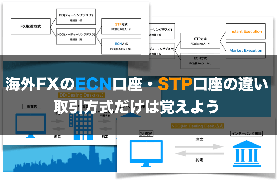 海外FXのECN口座・STP口座の違い|取引方式だけは覚えよう