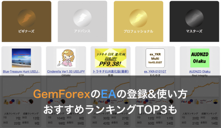 GemForexのEAの登録&使い方|おすすめランキングTOP3も
